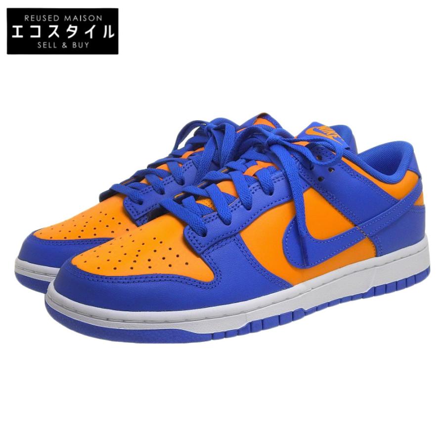 NIKE（ナイキ） 新品同様 Dunk Low Retro Knicks スニーカー シューズ メンズ オレンジ/ブルー 28cm ...