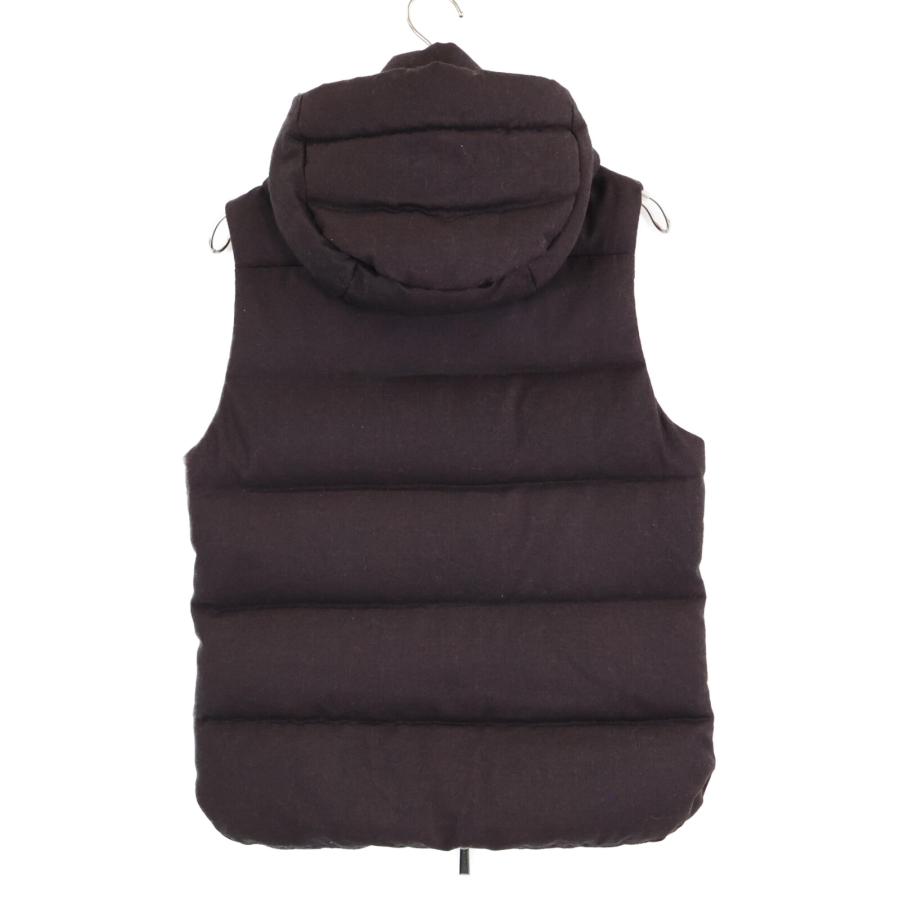美品/国内正規 MOORER ムーレー FAYER-NO カシミヤ混ウール フード付ダウン ベスト 44 ダークパープル メンズ ...