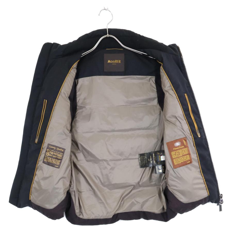 美品/国内正規 MOORER ムーレー FAYER-NO カシミヤ混ウール フード付ダウン ベスト 44 ダークパープル メンズ ...