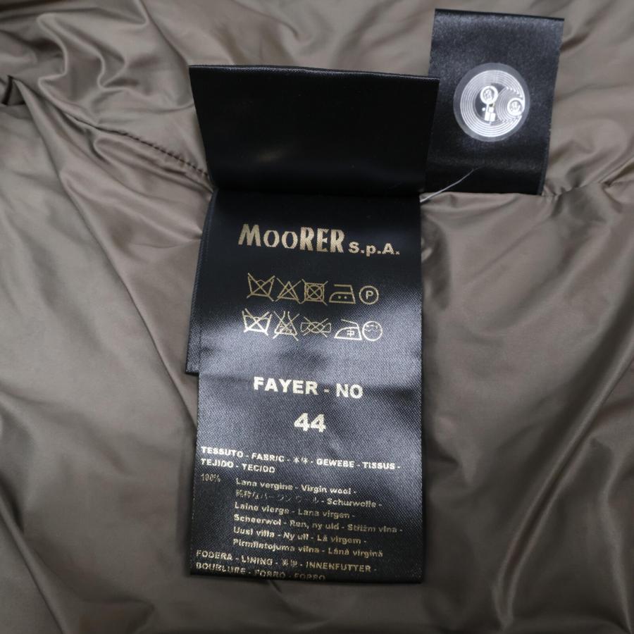 美品/国内正規 MOORER ムーレー FAYER-NO カシミヤ混ウール フード付ダウン ベスト 44 ダークパープル メンズ ...