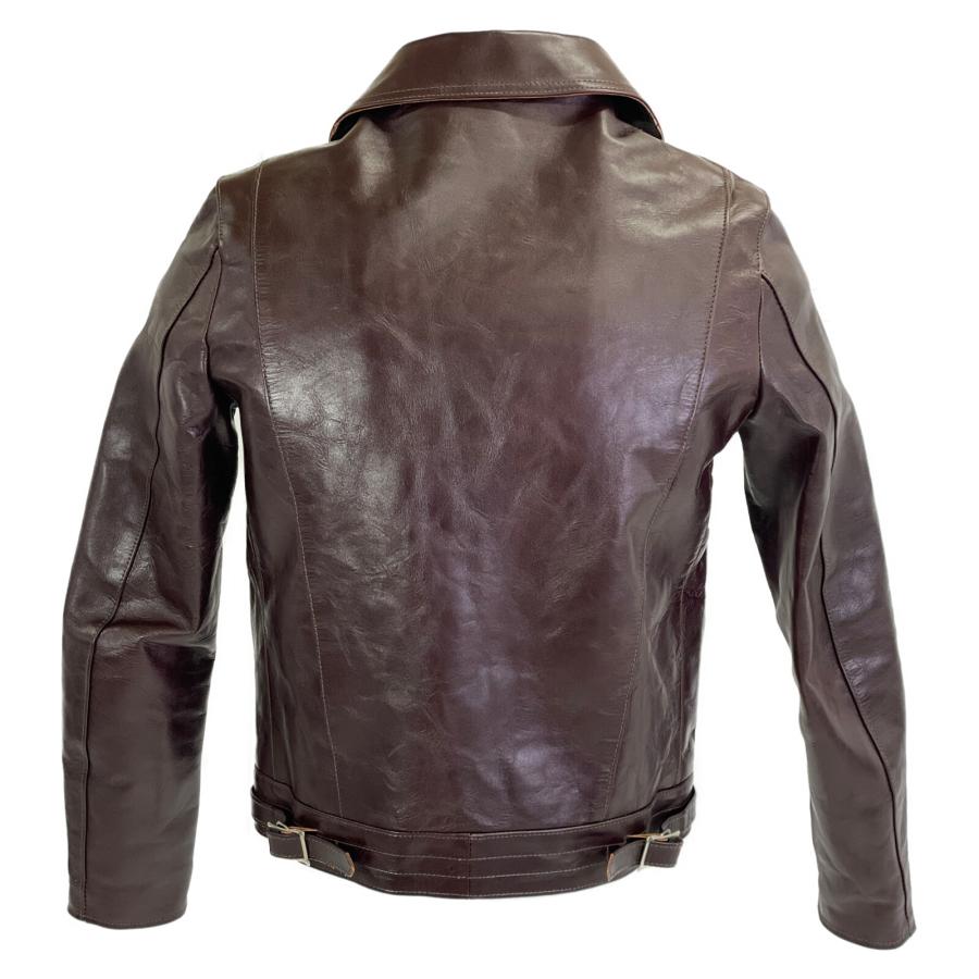 美品/ FOUNTAINHEAD LEATHER ファウンテンヘッドレザー 009002 ホースハイド ベータ ダブルライダースジャケット 36 ブラウン : ブランドリユースショップエコス ...