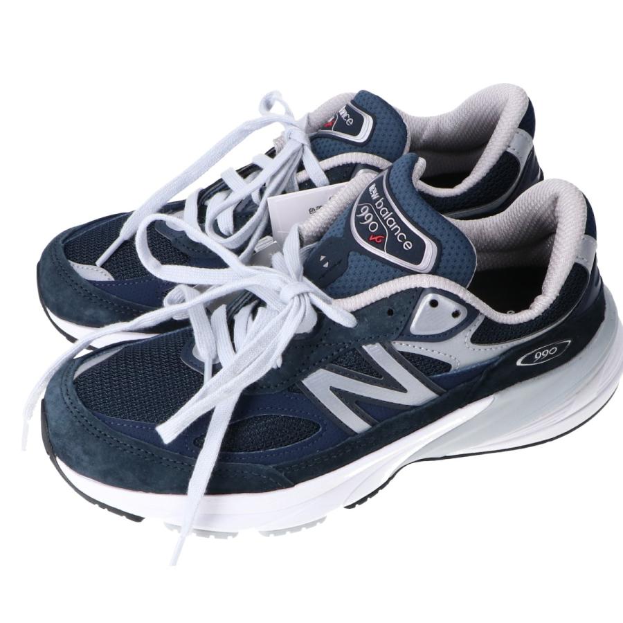 新品未使用 NEW BALANCE ニューバランス W990NV6 Made in USA 990 v6 NV6 スエード/メッシュ スニーカー シューズ US6.5 ネイビー ...