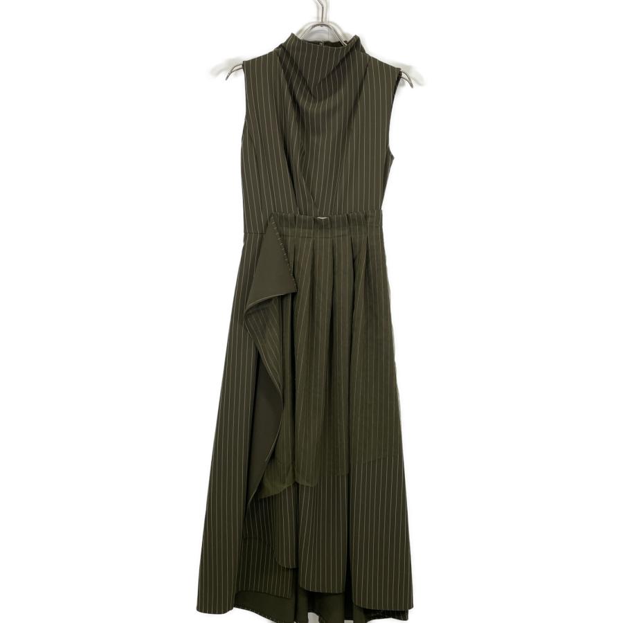 AMERI アメリ 02410560400 カーキ PINSTRIPE CONSTRUCTIVE DRESS ワンピース カーキ M ワンピース ポリエステル レディース 中古 ...