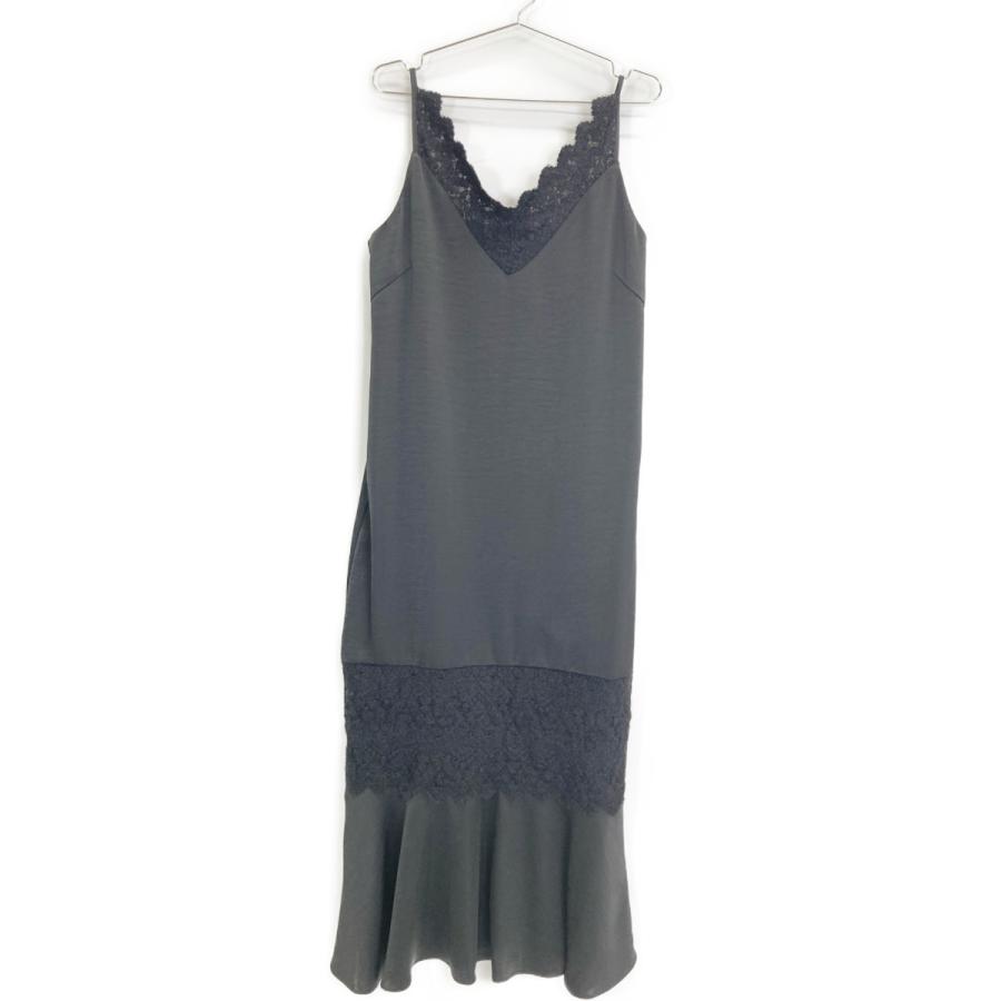 美品 AMERI アメリ 0124205470470 JACKET SET FLUFFY LACE DRESS サテンジャケット/レース切替ドレス セットアップ M レディース ...