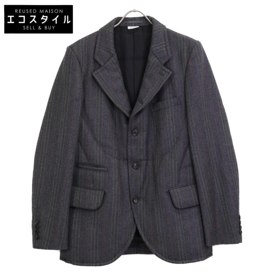 美品 Comme Des Garons Homme Deux コムデギャルソンオムドゥ AD2020 DF-J041 ストライプ パテッド テーラード ジャケット S メンズ : ブランド ...