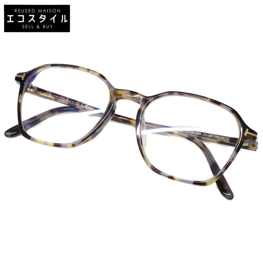 美品 TOM FORD トムフォード TF5804-F-B ブルーライトカットレンズ アジアンフィット ウェリントン メガネフレーム 眼鏡 ...