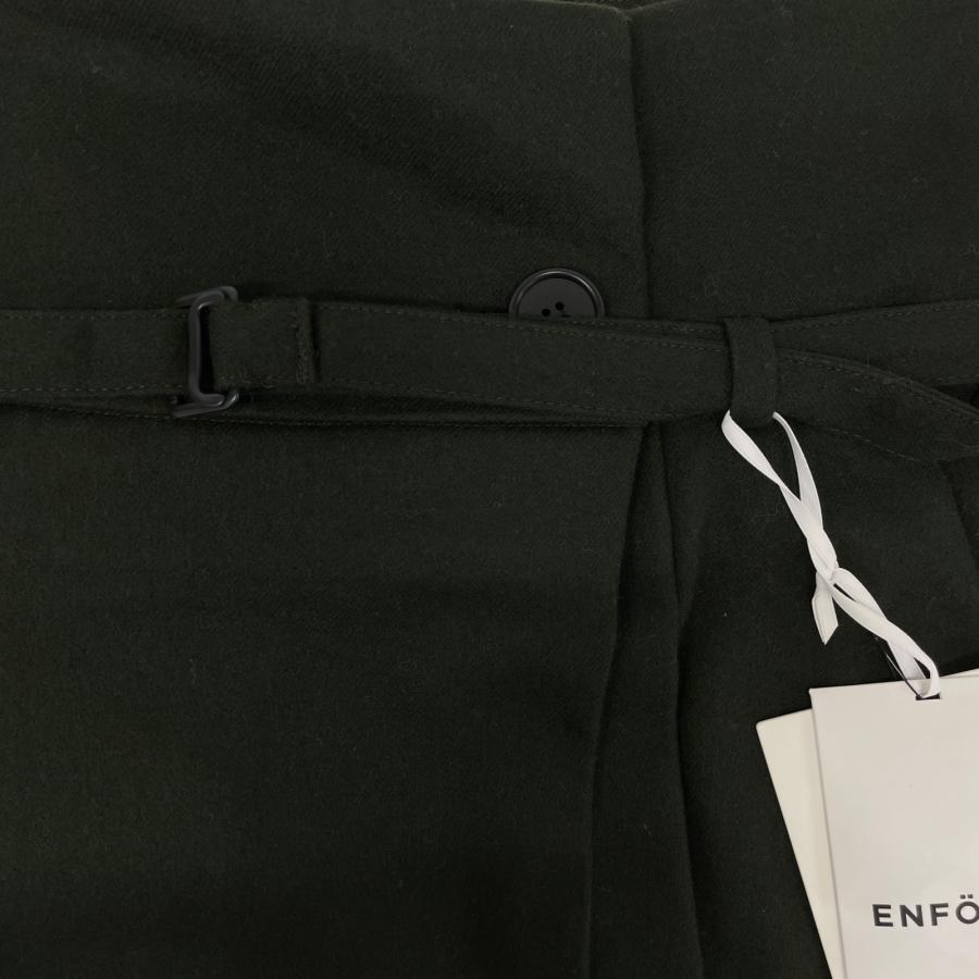 ENFOLD エンフォルド ダークグリーン ウールサキソニーハイウエストワイドパンツ カーキ 36 ボトムス ウール レディース 中古 : ブランドリユースショップエコスタイル - 通販 ...