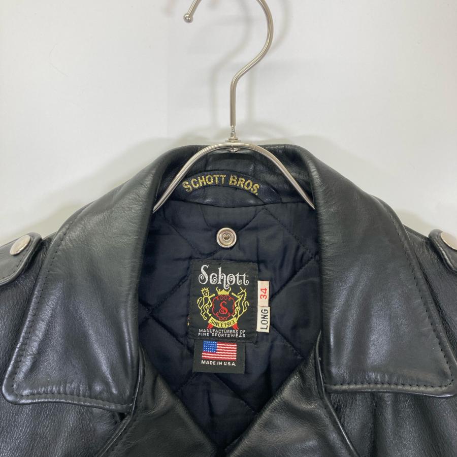 Schott N.Y.C SCHOTT ショット 613UST ブラック ワンスター ライダースジャケット LONG 34 ジャケット レザー メンズ 中古 : ブランドリユースショップエコス ...