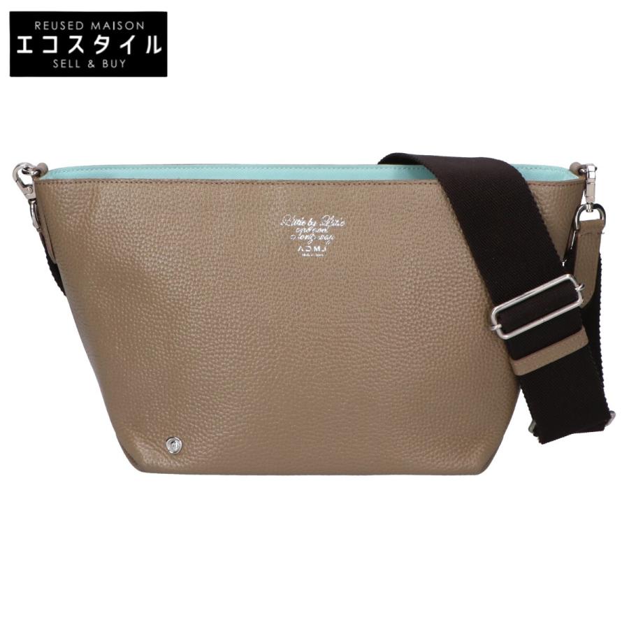 A.D.M.J. Accessoires De Mademoiselle ADMJ レザー ボトムアクセント ショルダーバッグ ブラウンベージュ レディース : ブランドリユースショップエコス ...