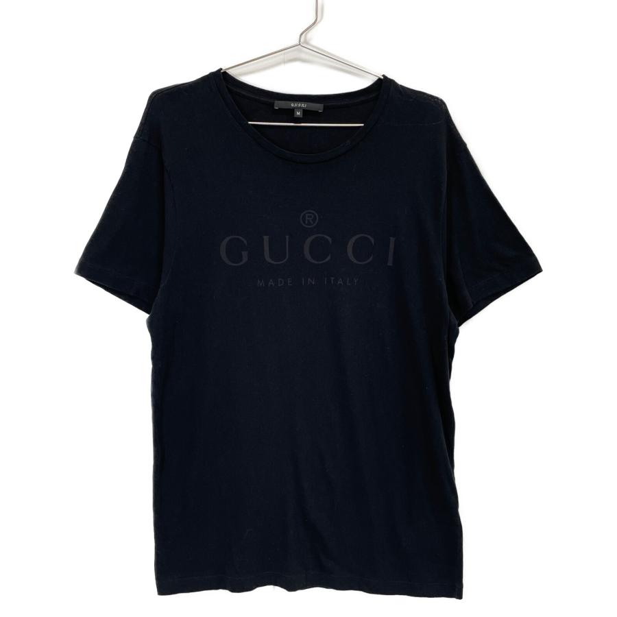 GUCCI グッチ 357247 ブラック クルーネックロゴTシャツ M トップス コットン メンズ 中古 : ブランドリユースショップエコス ...