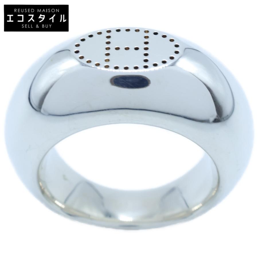 新品磨き HERMES エルメス Ag925 エブリン エクリプス Hパンチング リング・指輪 52 シルバー レディース : ブランド ...