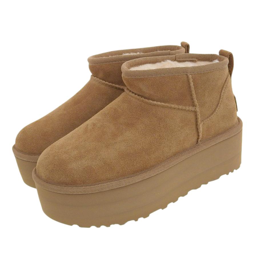UGG 新品同様 アグ W CLASSIC ULTRA MINI PLATFORM CHESTNUT シューズ レディース ブラウン 23cm 23FW : ブランドリユースショップエコス ...
