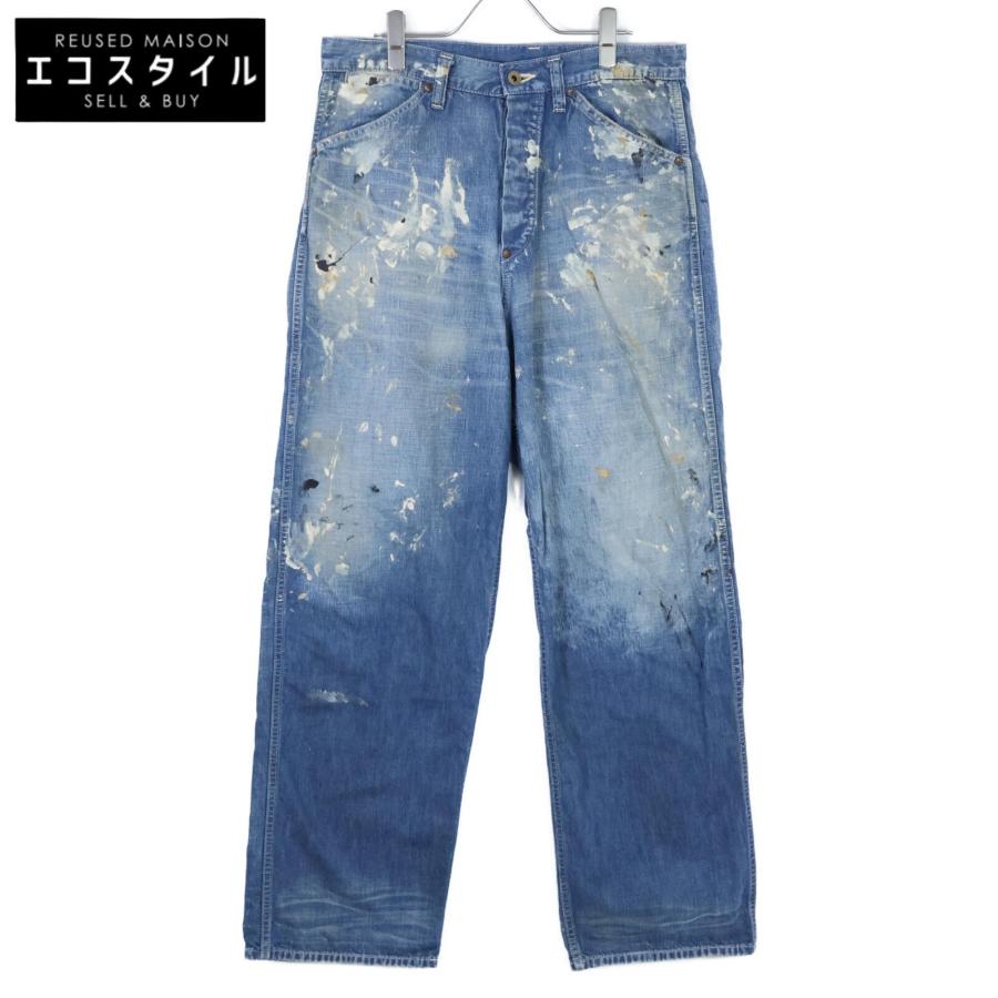 FULLCOUNT フルカウント 1129-1 Denim Cinch Back Work Pants シンチバック ペイント加工 ボタンフライ デニムパンツ32 : ブランドリユースショップ ...