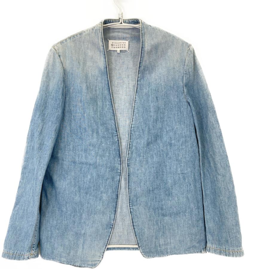 Maison Margiela メゾンマルジェラ 19SS S50BN0374 ブルー コットン ノーカラーボタンレスデニムジャケット 46 ジャケット デニム メンズ 中古 : ブランド ...