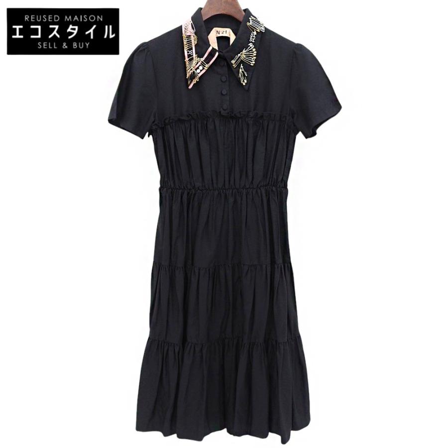 N゜21 ヌメロ ヴェントゥーノ 安全ピン ギャザーワンピース レディース