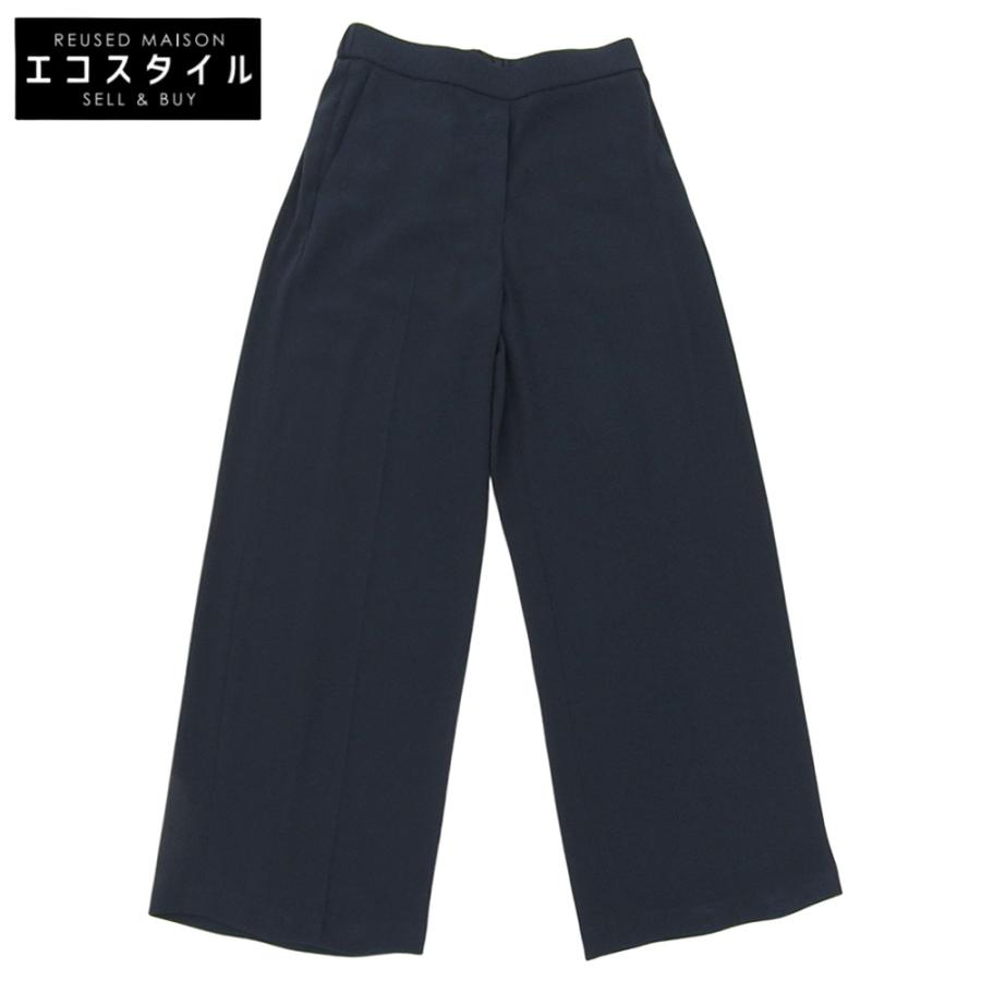 Theory セオリー ボトムス 0 ネイビー レディース theory（セオリー） センタープレス ワイドスラックス ボトムス