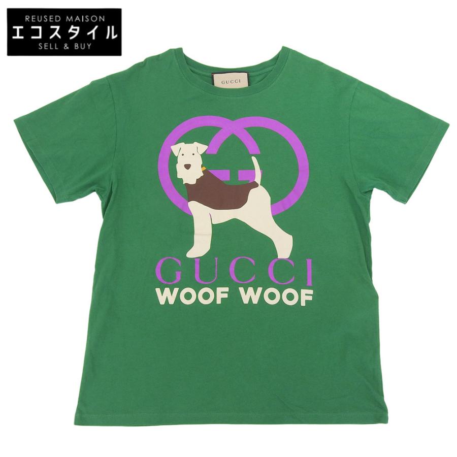 GUCCI グッチ WOOF ドッグプリント コットン Tシャツ トップス レディース グリーン S : ブランドリユースショップエコスタイル - 通販 - Yahoo!ショッピング