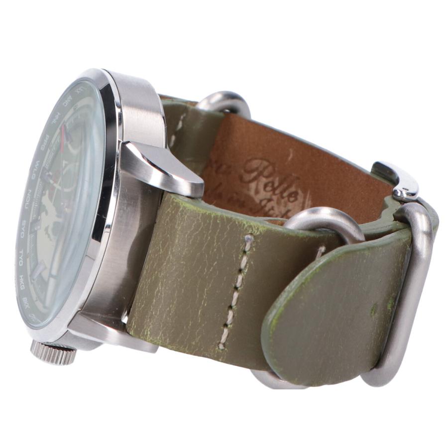 HUNTING WORLD ハンティングワールド HW-027 GMT デイト クオーツ 腕時計 シルバー/カーキ メンズ : ブランド ...