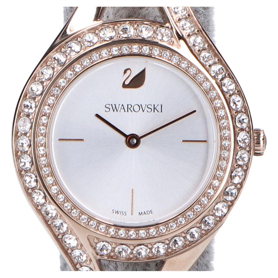 美品/ SWAROVSKI スワロフスキー 5377563 Eternal エターナル クリスタルパヴェライン クオーツ 腕時計 ピンク ...