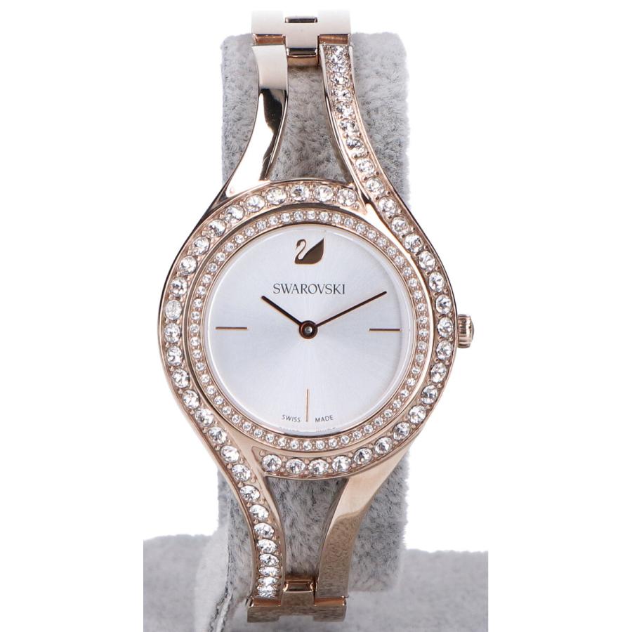 美品/ SWAROVSKI スワロフスキー 5377563 Eternal エターナル クリスタルパヴェライン クオーツ 腕時計 ピンク ...