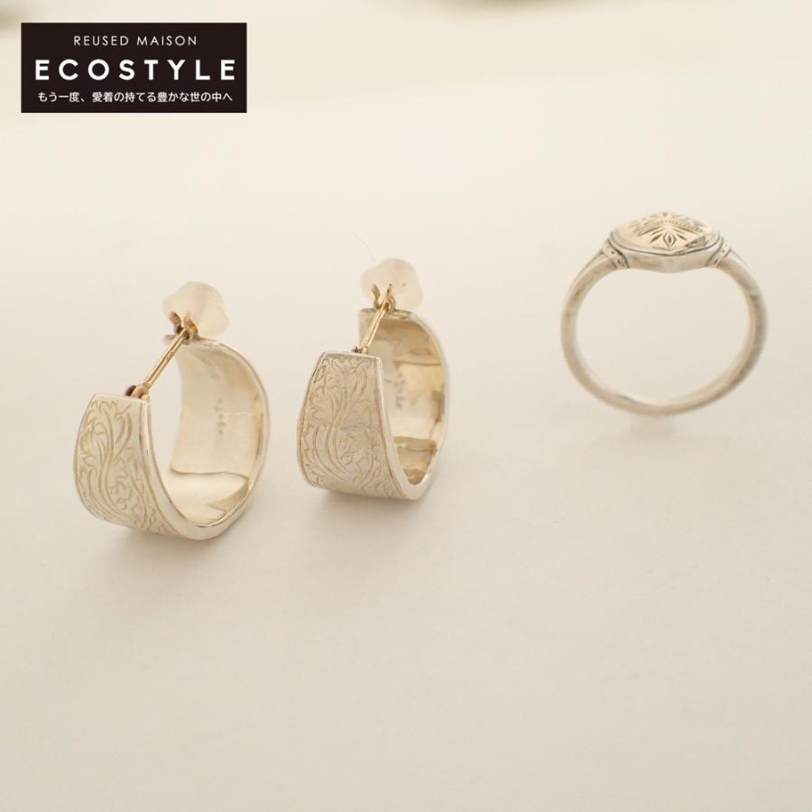 agete アガット 10201111016-98-003 K10/SV シグネット ピンキーリング・10201112011-01-999 両耳ピアス 計2点 : ブランドリユースショップ ...