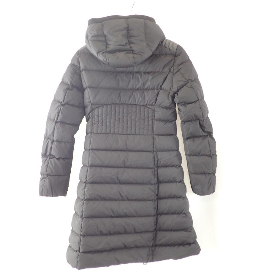 国内正規/ MONCLER モンクレール TALEVE ヨークレザーパッチ フーディダウン コート 1 ブラック レディース ...