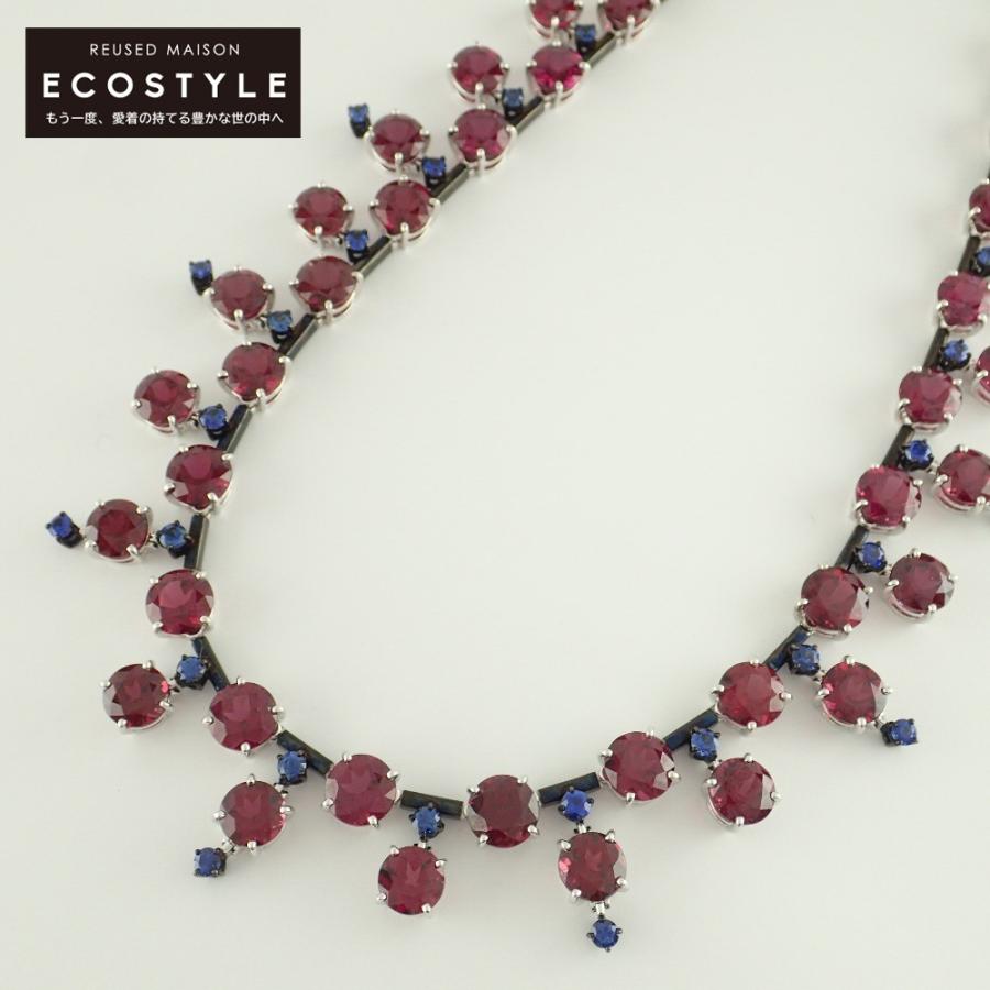 /美品 TASAKI タサキ K18WG 87.2g 109.63Ct ガーネット ネックレス ブラック×ガーネット×ブルー レディース : ブランドリユースショップエコスタイル - 通販 ...