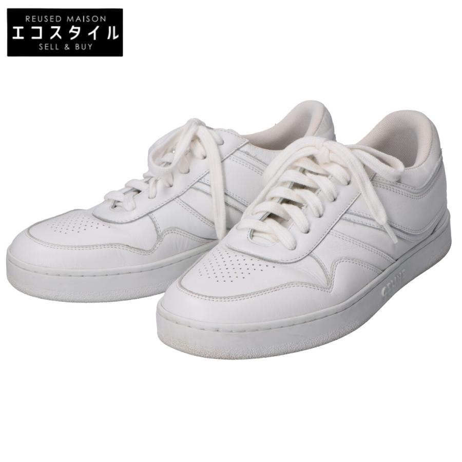 CELINE セリーヌ ホワイト カーフスキン レースアップ ローカット スニーカー 37 シューズ レディース 中古 : ブランドリユースショップエコスタイル - 通販 - Yahoo!ショッピング