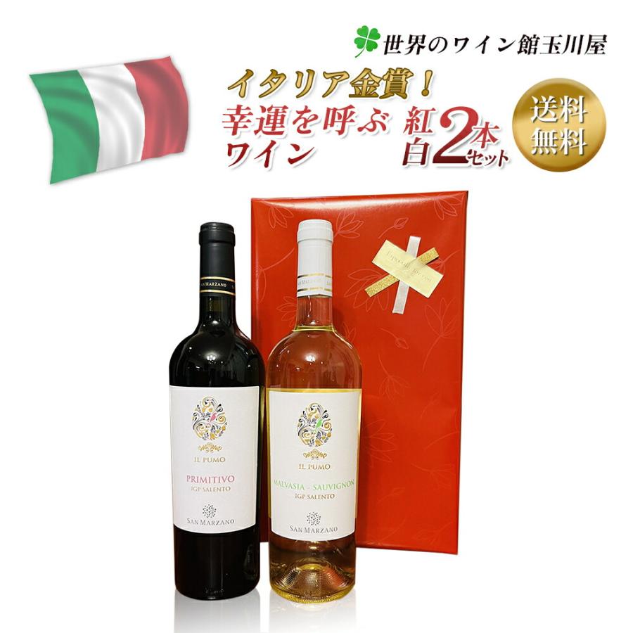 ワイン プレゼント【送料無料】イタリア 赤白2本セット 紅白セット 辛口 750ml【ワインギフト】【金賞】お祝い 誕生日 : 玉川屋ワイン ...