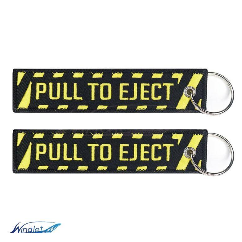 PULL TO EJECT 緊急脱出 キーチェーン キーホルダー タグ 1個 カラー ブラック 黒 BLACK フライトタグ FALIGHT ...