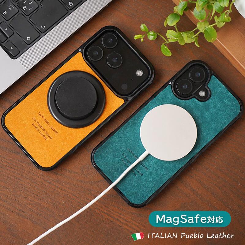 WINGLIDE MagSafe iPhone17 Pro / ProMax iPhone 17 ケース 本革 プエブロレザー スマホケース ...