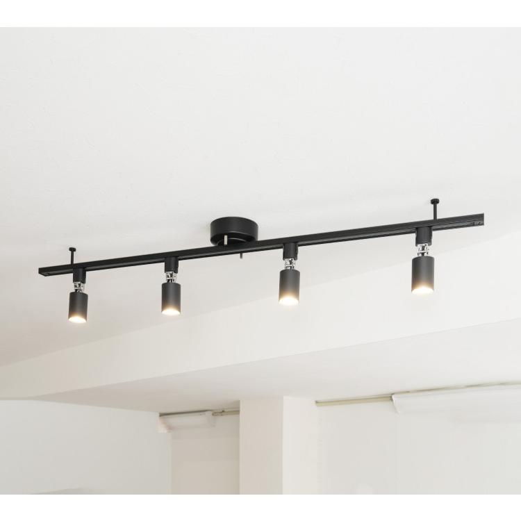 RAIL-spotlight LED電球付属 シーリングライト 4灯 LED E11 ダクトレール 1.3M スポットライト 電球色 昼白色 照明器具 レールライト 天井照明 リビング ...