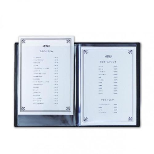 SONO ソノ メニューブック 4枚8ページ 日本製 A4 8ページ ファイル 5冊セット 素材・加工とも安心と信頼の日本製 黒:5冊セット ...
