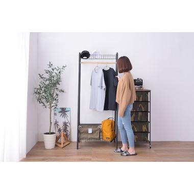 AZUMAYA(東谷) ハンガーラック 木製バー スチール ブラック｜LFS-882BK :LFS-882BK:Wishop Yahoo!店 - 通販 - Yahoo!ショッピング