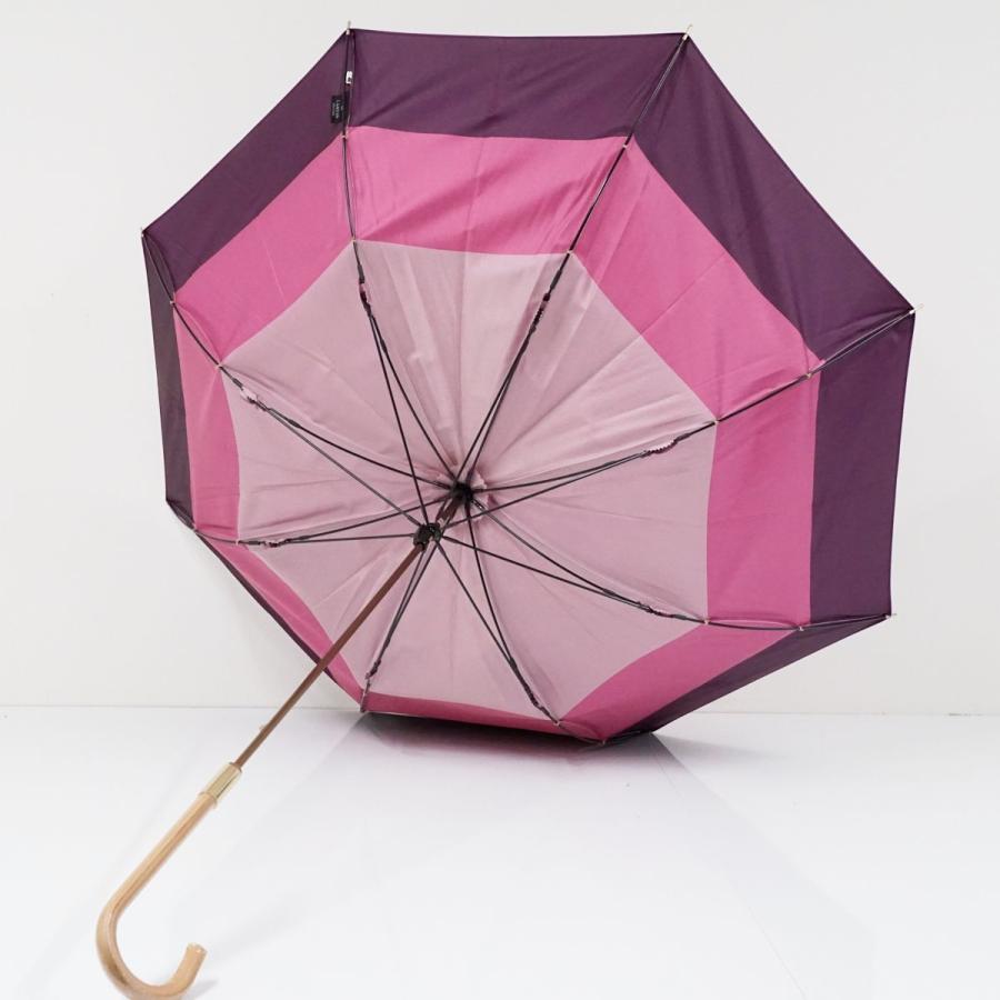 LANVIN COLLECTION 傘 ランバンコレクション USED品 ボーダー 耐風傘 グラスファイバーフレーム 58cm KR ...
