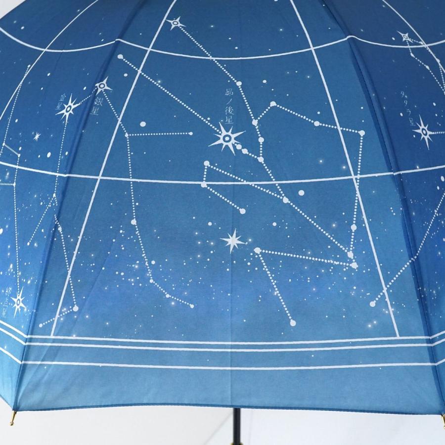 傘 HOKUSAI GRAPHIC 北斎グラフィック USED美品 丸屋根深張傘 黄道十三星座 プラネタリウム 星 ブルー ドーム型 58cm A1659 : ウィット - 通販 ...