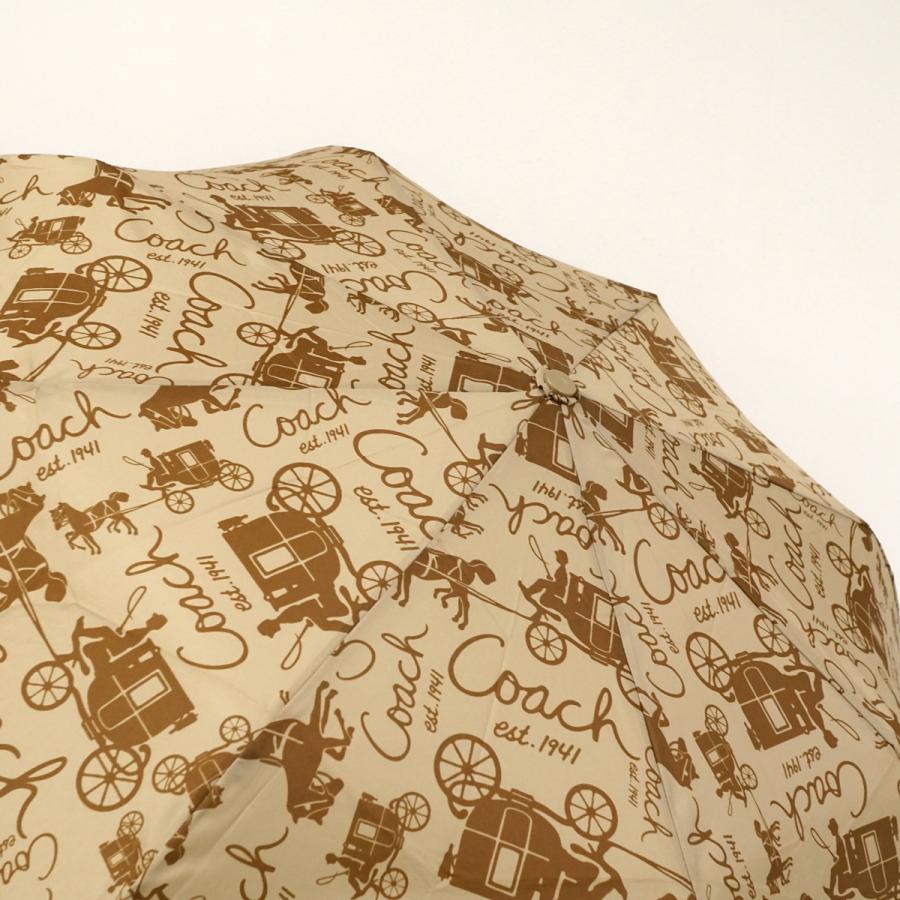 COACH 折りたたみ傘 コーチ USED美品 ホースアンドキャリッジ ロゴ ブラウン カーキ ブランド ジャンプ 53cm FA8738 : ウィット - 通販 - Yahoo!ショッピング