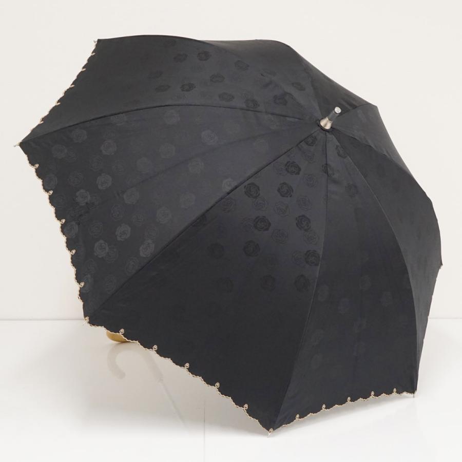 日傘 LANVIN COLLECTION ランバンコレクション USED美品 フラワー ブラック 黒 スカラップ刺繍 遮光 晴雨兼用 UV 47cm A1933 : ウィット - 通販 ...