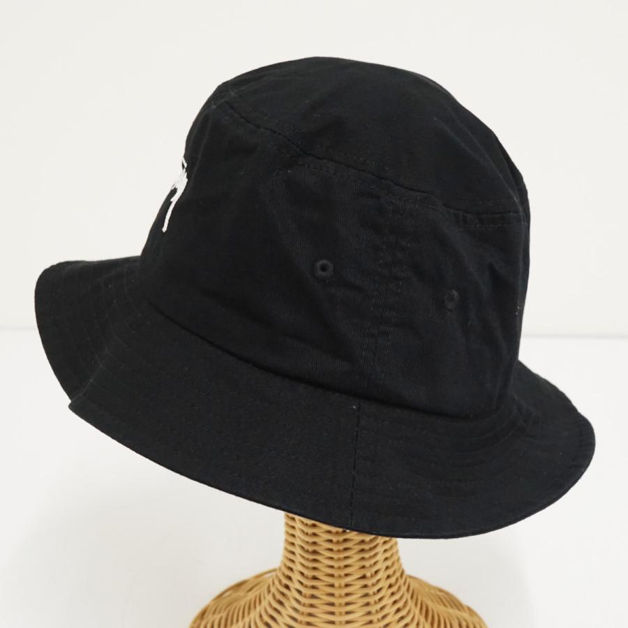 STUSSY stussy ステューシー バケットハット USED美品 ブラック ロゴ刺繍 ブランド ユニセックス RN94974 ...