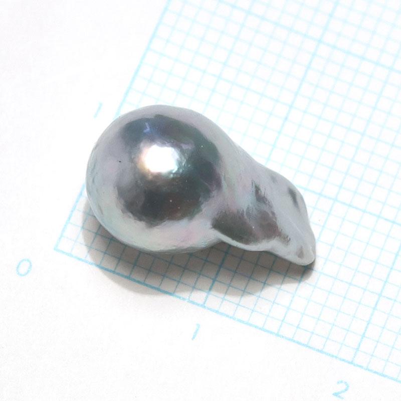 宝石ルース あこや真珠バロック形ルース1珠 約9.2mm最大幅15.2mm 自然の形と色 ブルー系色/送料430円対応商品 : ジュエリーワイ ...