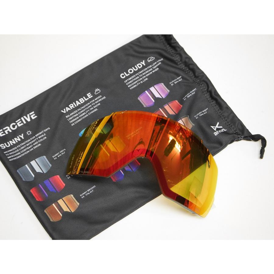 anon 25 Anon アノン ゴーグル M5 スペアレンズ フェイスマスク付き - Black Perceive Red + Burst ...