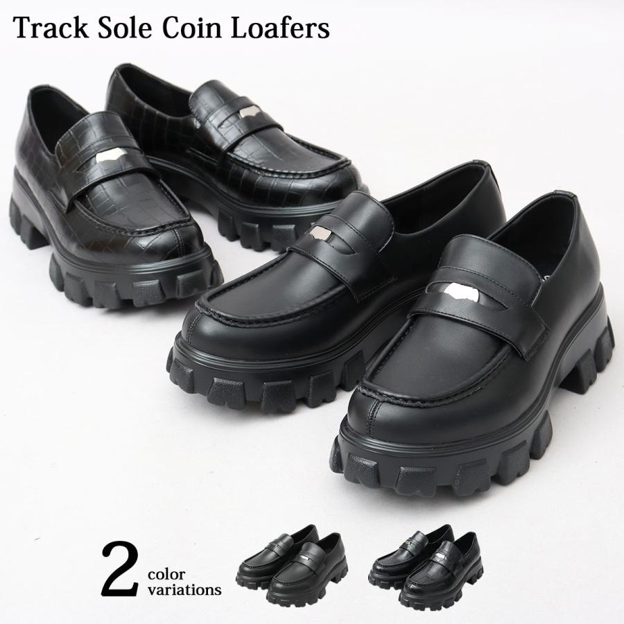 glabella グラベラ TRACK SOLE COIN LOAFERS トラックソール コイン ローファー ブラック glbt-242 ...