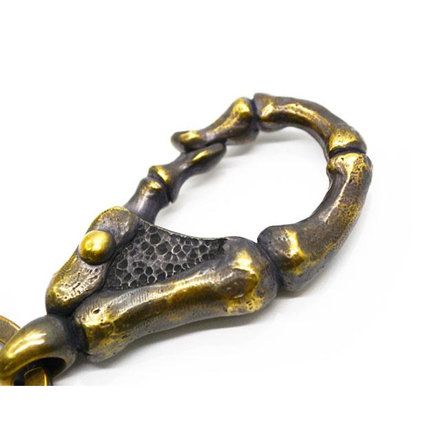 【MAD CULT/マッドカルト】「Finger Bone Hook Key Chain/フィンガーボーンフックキーチェーン」(KHB-02)(Brass/アクセサリー/WOLF PACK ...