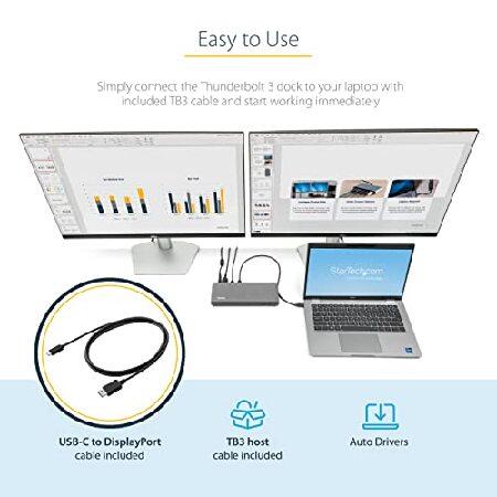 StarTech.com Thunderbolt 3 ドック/サンダーボルト3ドッキングステーション/4K60Hzデュアルモニタ(DisplayPort ＆ TB3 USB-C対応)/85W ...