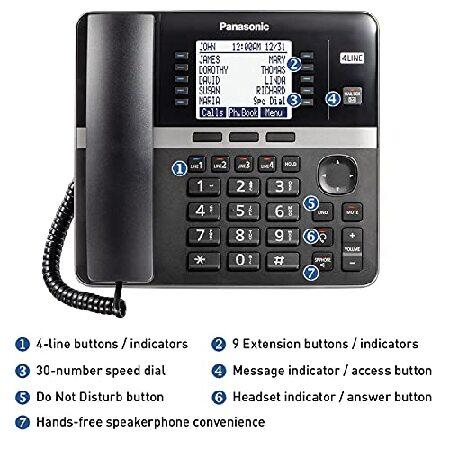 Panasonic Office Phone System, Corded Base Station with 4-Lines Expandable Up to 10 Compatible ...