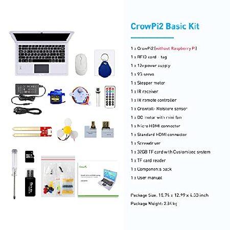 ELECROW Raspberry Pi 4 Kit, Raspberry Pi Laptop, CrowPi2 Programming Learning Kit for Kids Adult ...