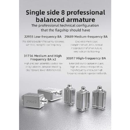 CCA CS16 インイヤーモニター 16BA リファレンス HiFi ステレオ IEM有線イヤホン/イヤホン/ヘッドフォン 取り外し可能なケーブル2ピン ミュージシャンオーディオ ...