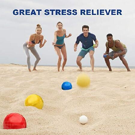 VSSAL 107mm 公式ボッチェボールセット 規定サイズと重量 920g/2ポンド プロのトーナメント競技 裏庭 芝生 ビーチゲーム ボール8個付き パリーノ キャリーバッグ ...