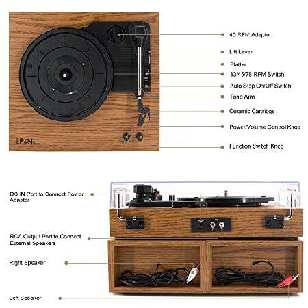 LP＆No.1 Record Player, Wireless Turntable with Stereo Bookshelf Speakers,Vinyl Player,Support ...