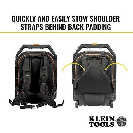 Klein Tools 55604 Rolling Tool Backpack, Bag with 28 Pockets, Heavy ...